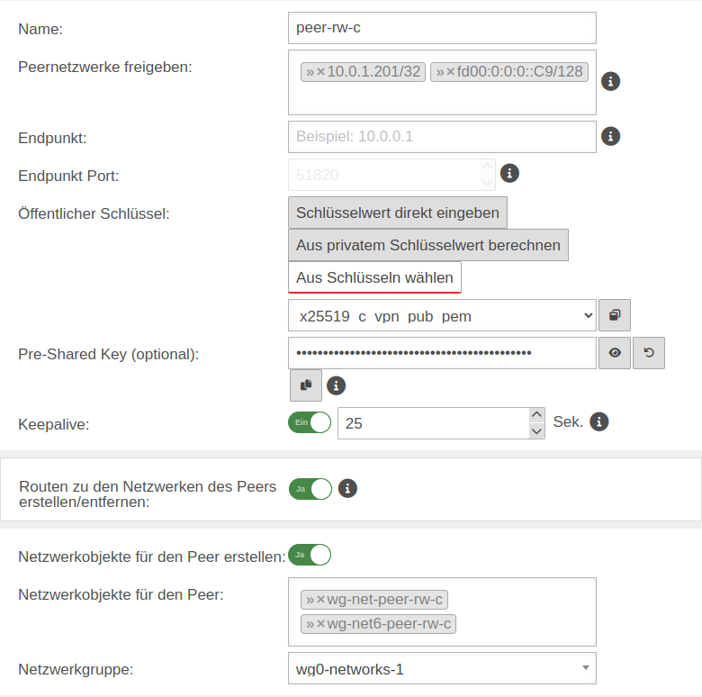 Wireguard Peer hinzufügen – Securepoint Wiki