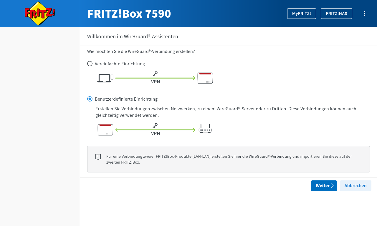 WireGuard S2S mit einer Fritz!Box