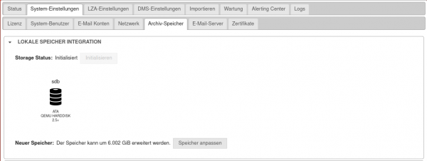 Archivspeicher des UMA – Securepoint Wiki