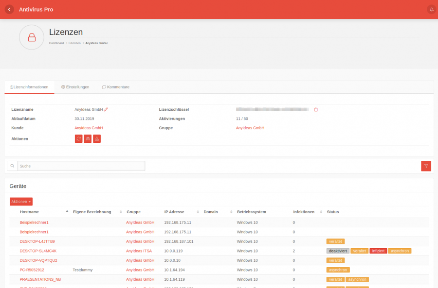 Antivirus Pro Portal Lizenzen – Securepoint Wiki