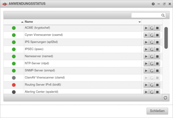 Anwendungsstatus – Securepoint Wiki